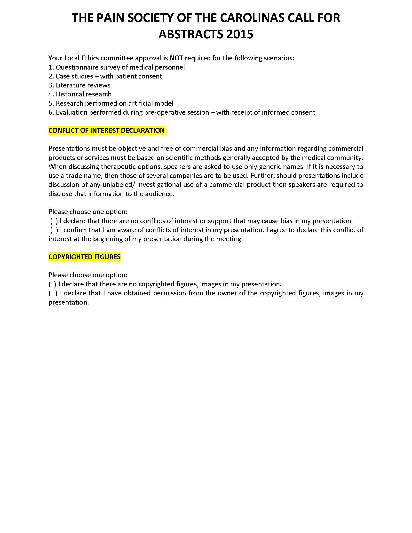 Abstract Submission - The Pennsylvania Pain Society